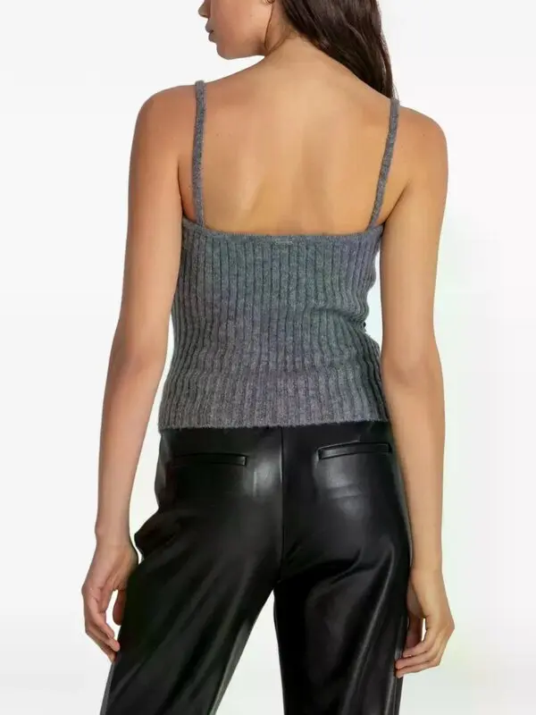 FRACOMINA Floral-appliqués Cable-knit Tank Top