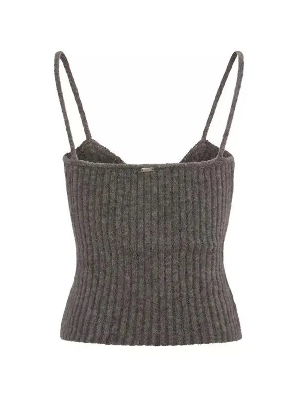 FRACOMINA Floral-appliqués Cable-knit Tank Top
