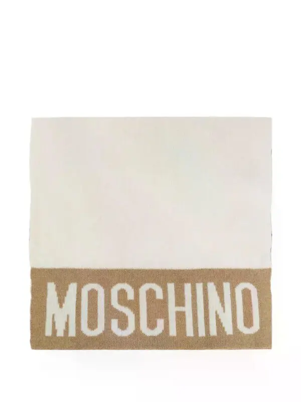 Moschino Logo-intarsia Scarf - White