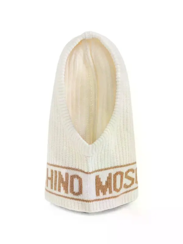 Moschino Logo-intarsia Ribbed-knit Balaclava