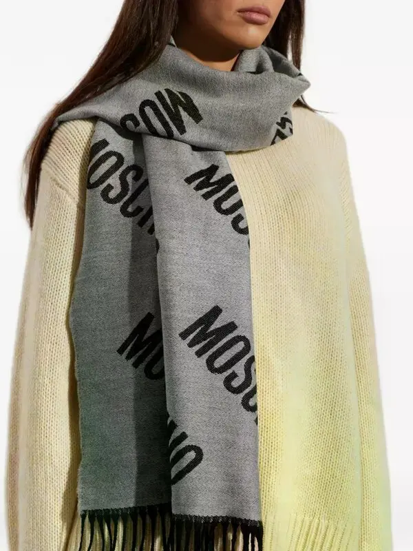Moschino Monogram-print Fringed Scarf