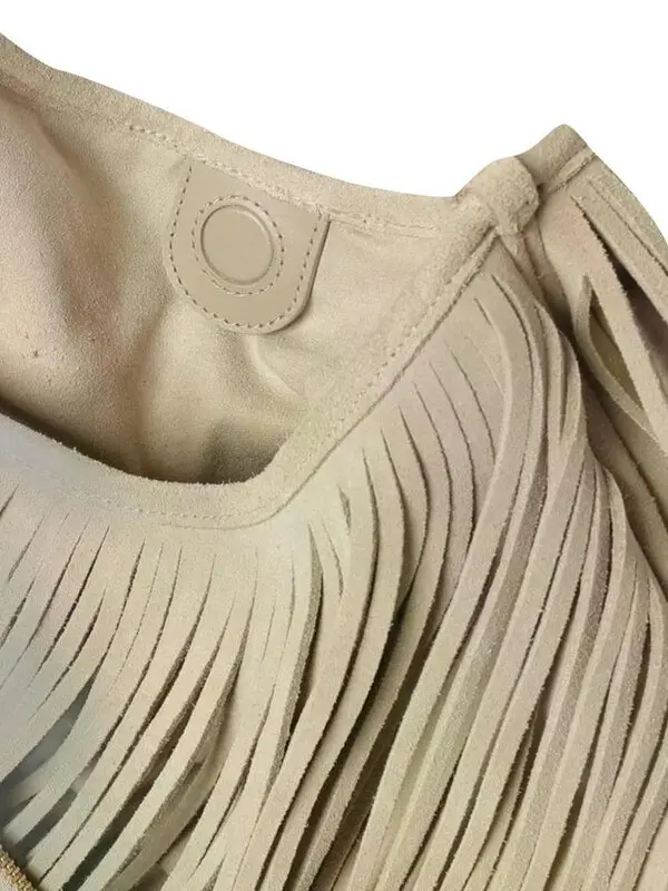 Emporio Armani Oversized Shoulder Bag In Laser-cut Crust Leather - Neutrals