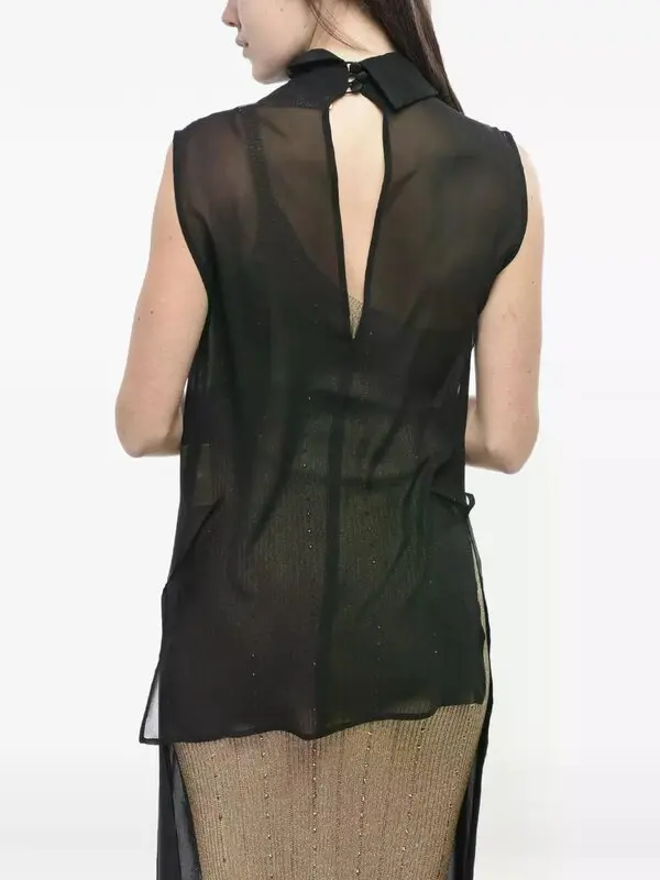DI STAVNITSER Asymmetric Sleeveless High Neck Top