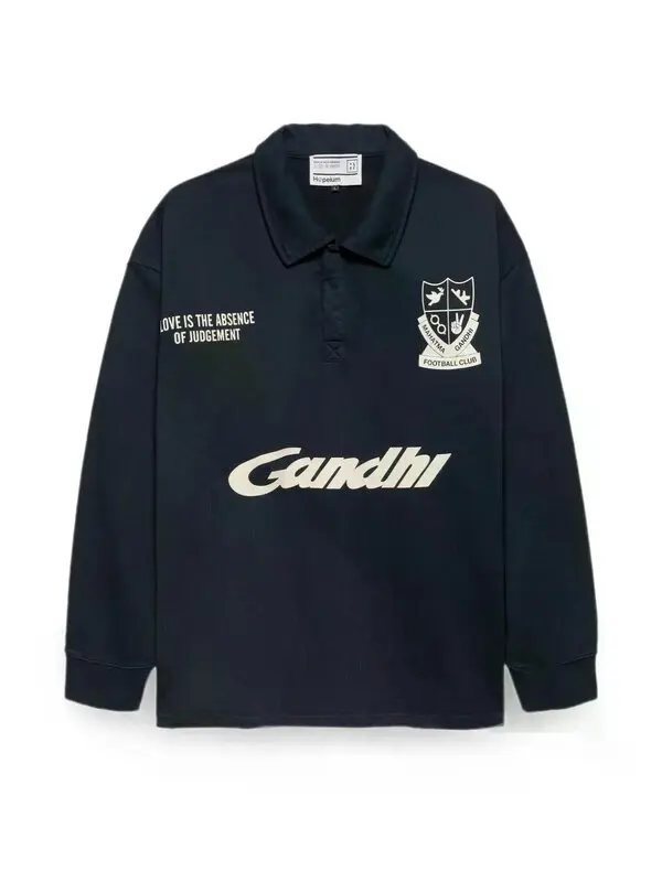 HOPEIUM Logo-print Long-sleeve Polo Shirt