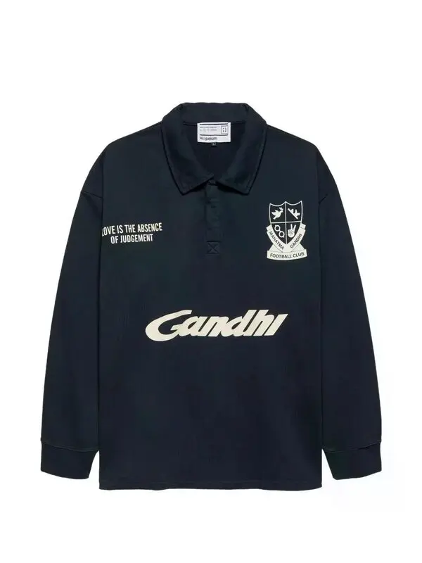 HOPEIUM Logo-print Long-sleeve Polo Shirt