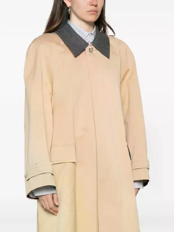 Carven Contrasting-collar Storm-flap Coat