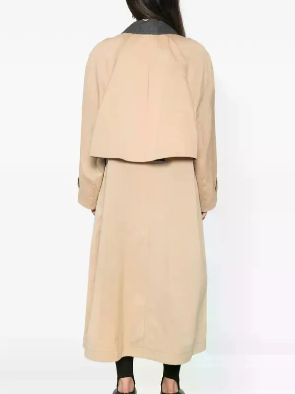 Carven Contrasting-collar Storm-flap Coat