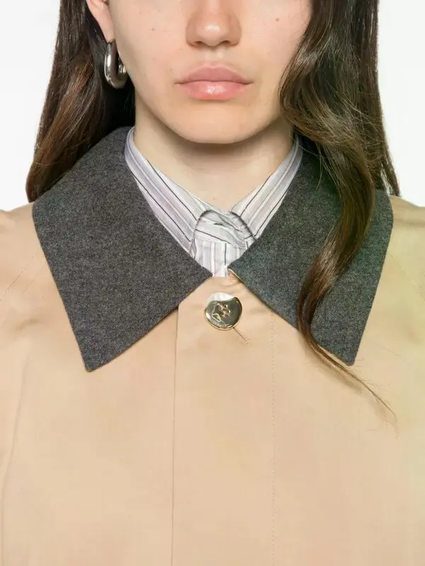 Carven Contrasting-collar Storm-flap Coat