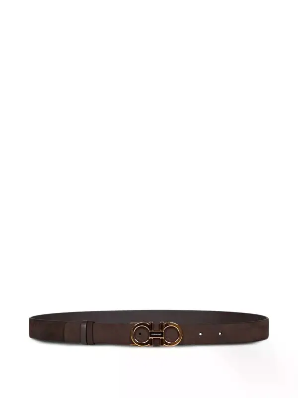 FERRAGAMO Reversible And Adjustable Gancini Belt - Brown