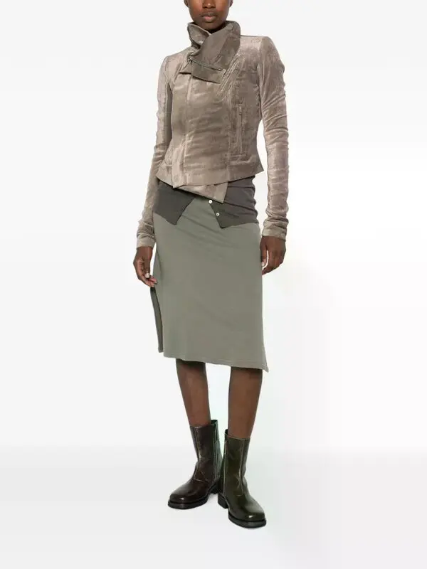 Rick Owens Asymmetric-zip Velvet Jacket - Grey