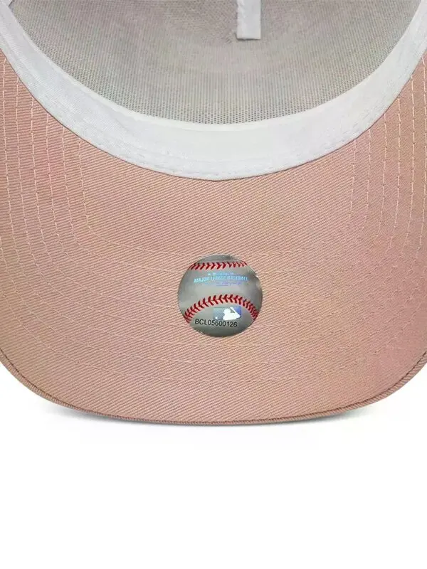 New Era Embroidered Logo Mesh Panel Trucker Cap - Pink