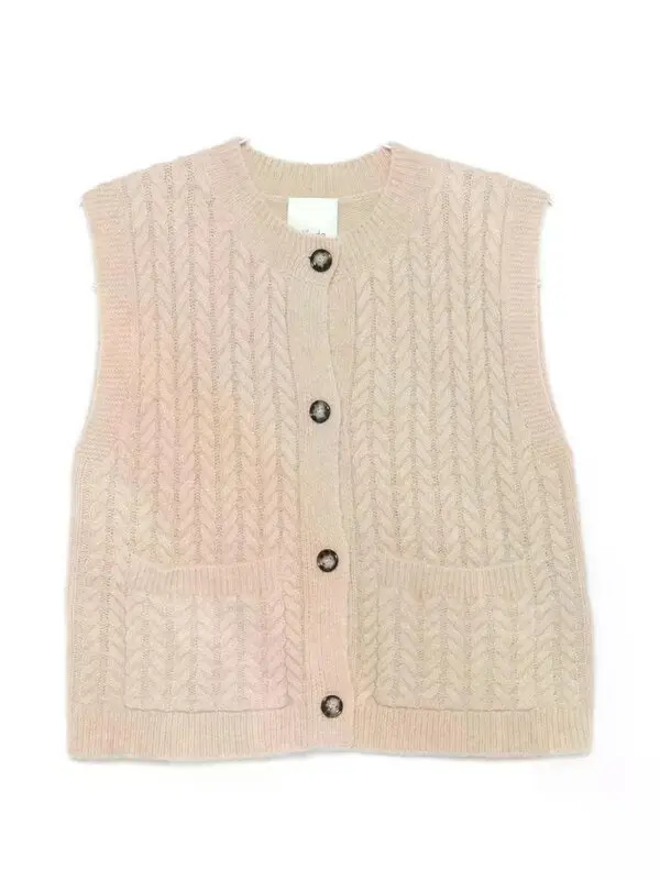 ALLUDE Cable-knit Button-up Cardigan