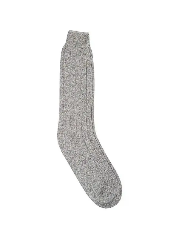 Eleventy Ribbed Knit Marl Socks - Grey