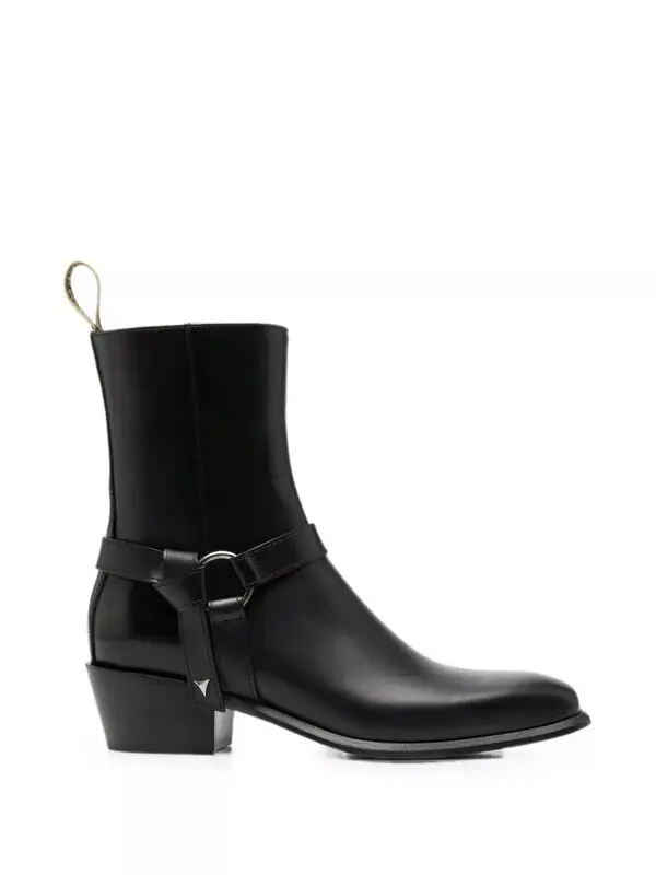 Fendi Double O Leather Ankle Boots