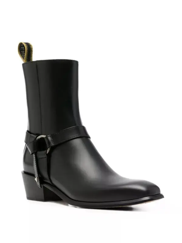 Fendi Double O Leather Ankle Boots