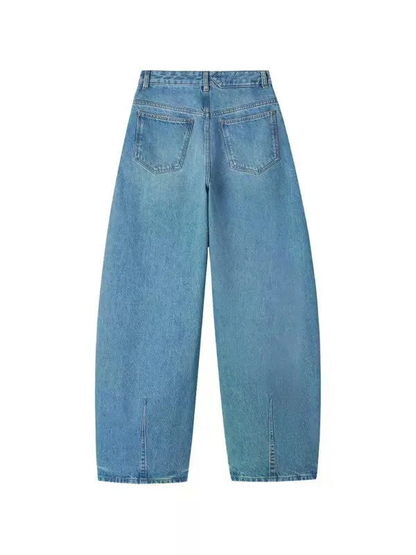 Jacquemus Pleated-detail Faded-effect Jeans