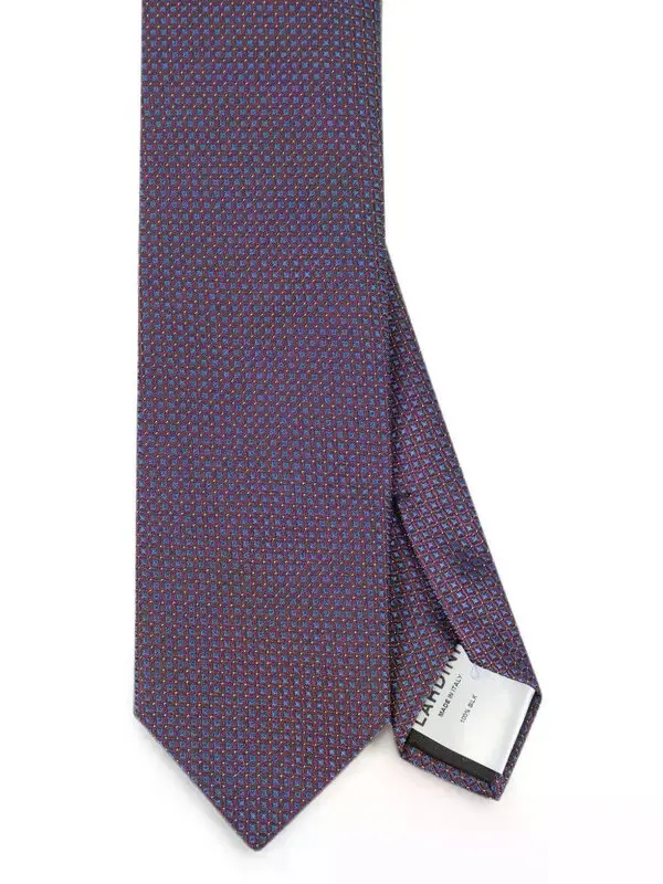 LARDINI Geometric-pattern Silk Tie