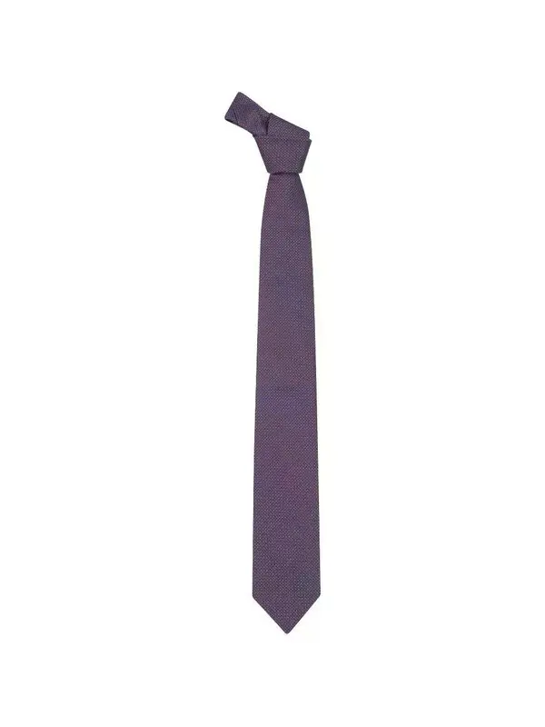 LARDINI Geometric Pattern Silk Tie - Purple