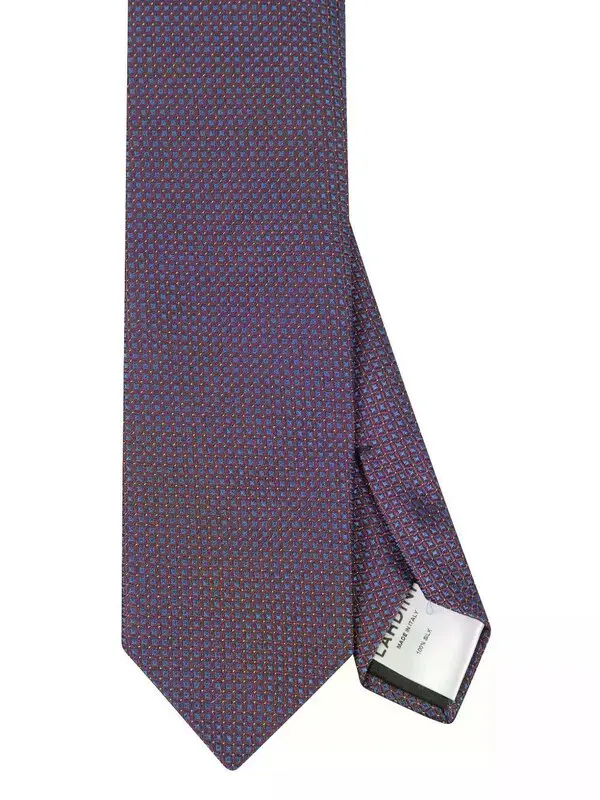 LARDINI Geometric Pattern Silk Tie - Purple