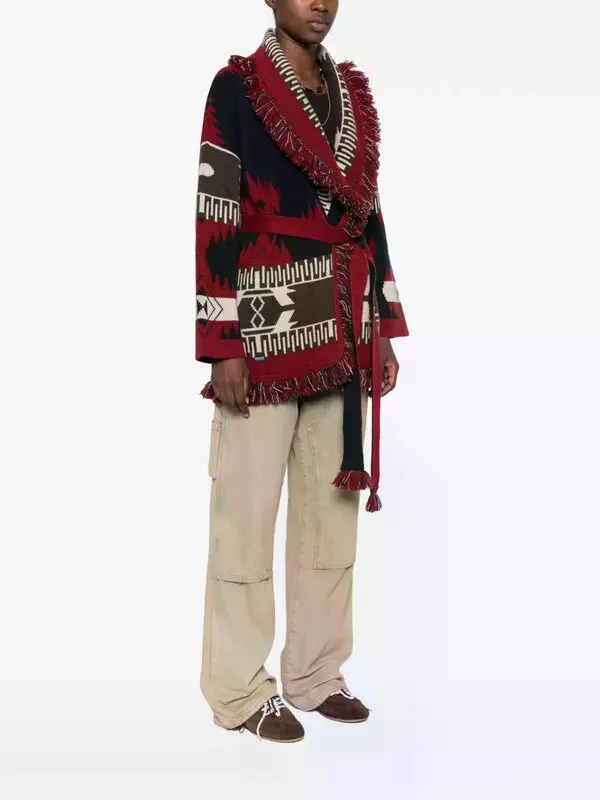 Alanui Fringe-trimmed Jacquard Cardigan