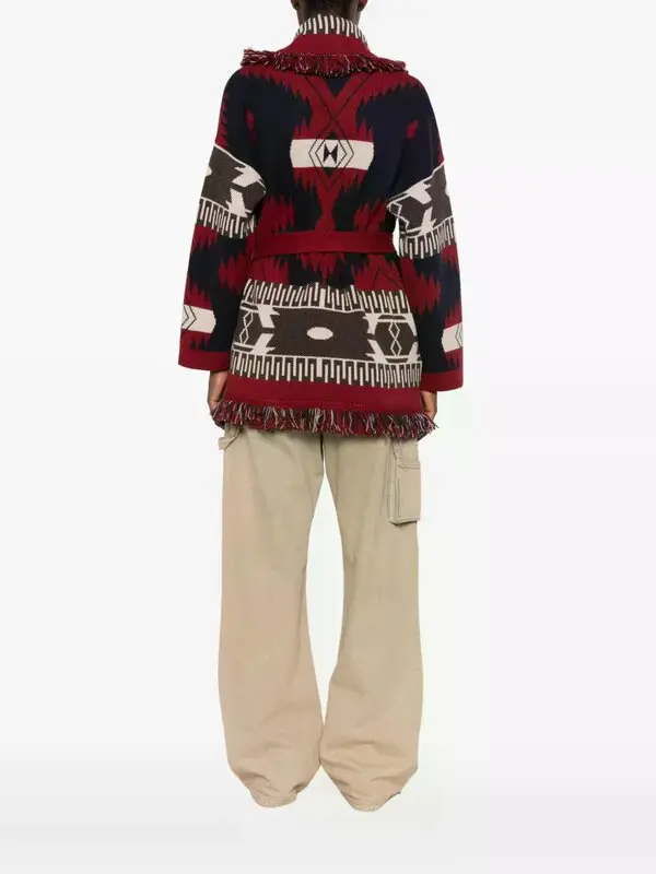 Alanui Fringe-trimmed Jacquard Cardigan