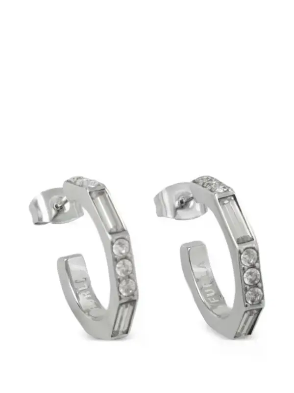 Furla Sparkling Crystal Hoop Earrings - Silver