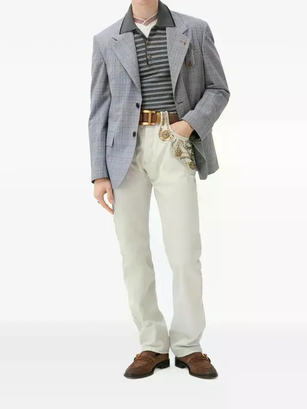 Versace Embellished Straight-leg Jeans