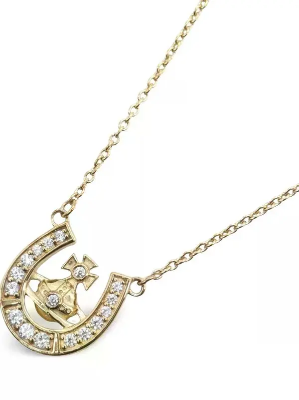 VIVIENNE WESTWOOD Tone Orb Horseshoe Necklace With Crystal Embellishments - Gold