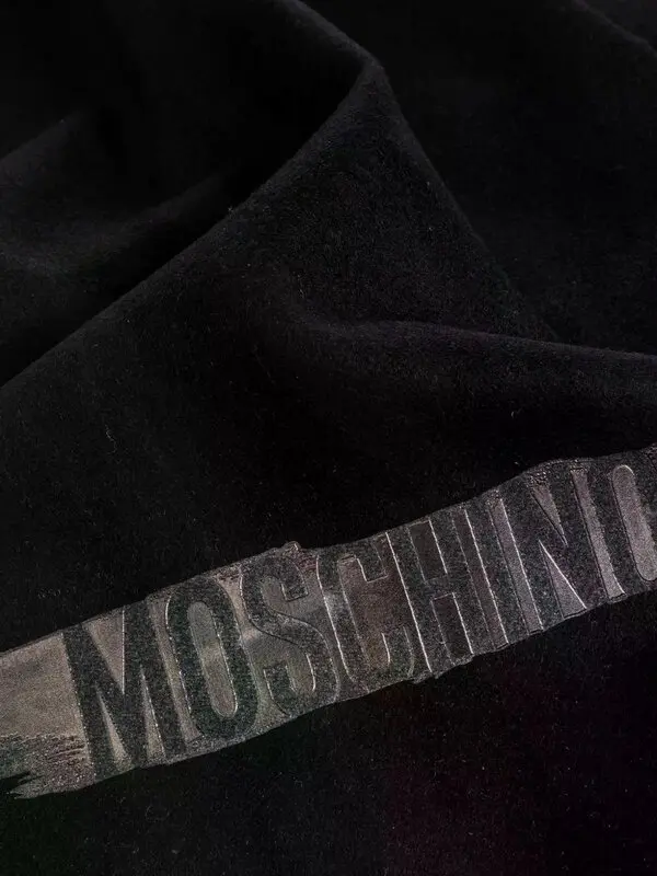 Moschino Fringed Logo-patch Scarf