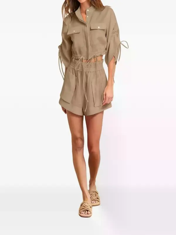 HEVRON Mira Elasticated-waist Patch-pocket Shorts