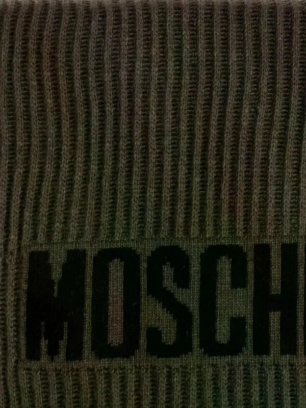 Moschino Logo-intarsia Ribbed-knit Scarf