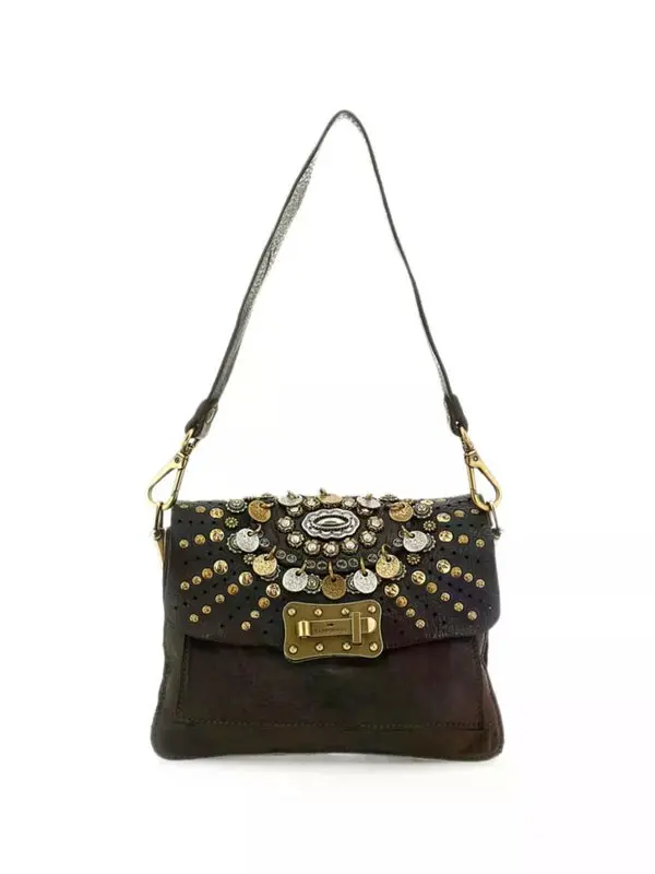 CAMPOMAGGI Agnese Stud-embellished Coin-detail Shoulder Bag