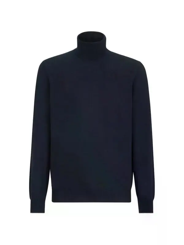 Brunello Cucinelli High Neck Cashmere Sweater - Blue