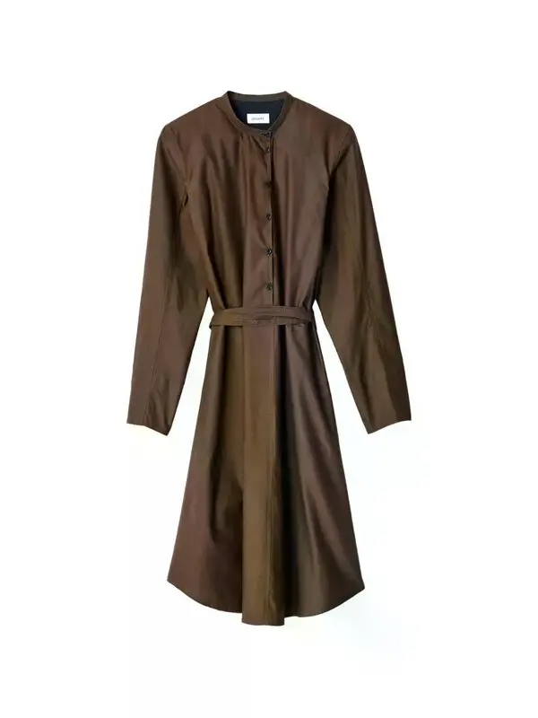 LEMAIRE Sailor Dress In Washed Cotton And Silk Blend - Brown