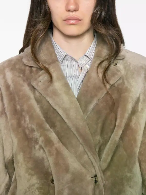 UTZON Double-breasted Reversible Shearling Coat
