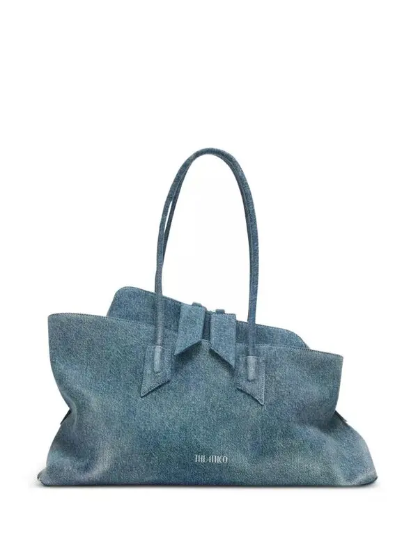 Attico La Passeggiata Medium Washed Denim Top Handle Bag