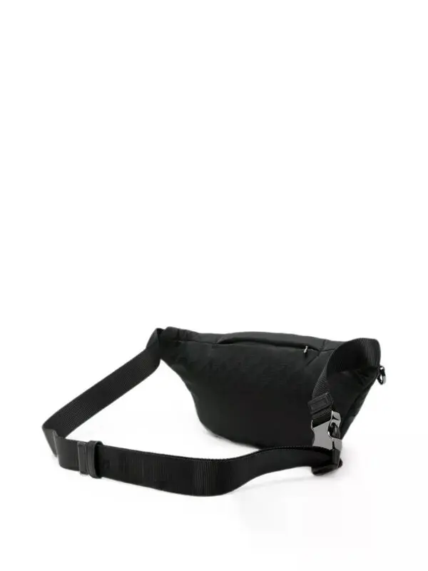 Emporio Armani Monogram-pattern Logo-plaque Belt Bag - Black