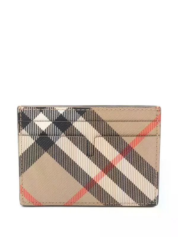 Burberry Vintage Check Leather Card Case - Neutrals