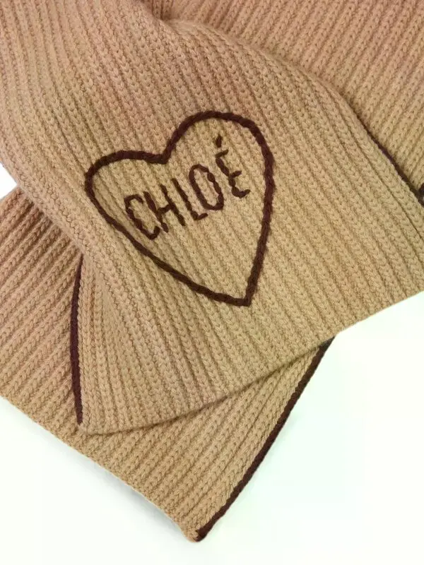 Chloé The Encoeur Scarf In Wool & Cashmere - Neutrals