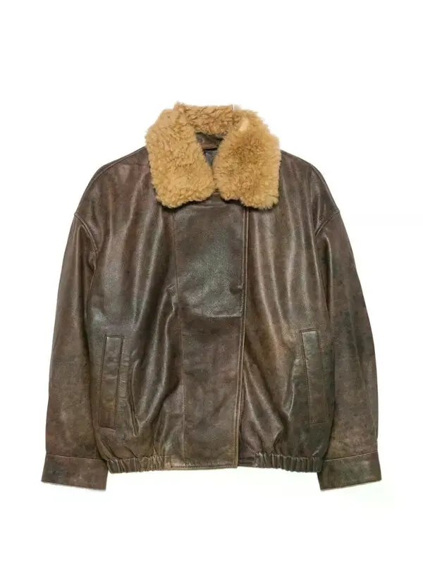 R13 Shearling-collar Leather Jacket