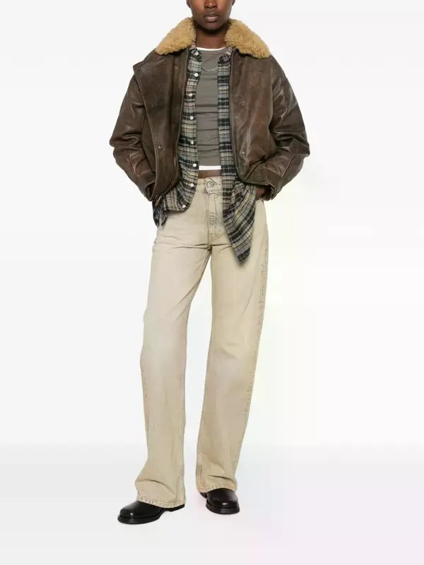 R13 Shearling-collar Leather Jacket