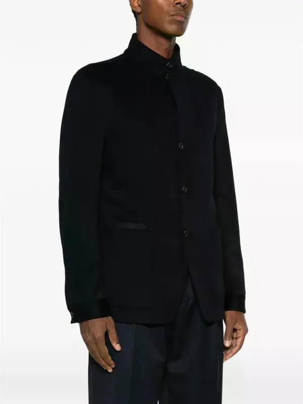 Zegna Mandarin-collar Patch-pocket Jacket