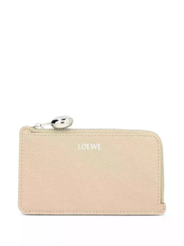 Loewe Pebble Coin Cardholder In Pebble Grained Calfskin - Neutrals