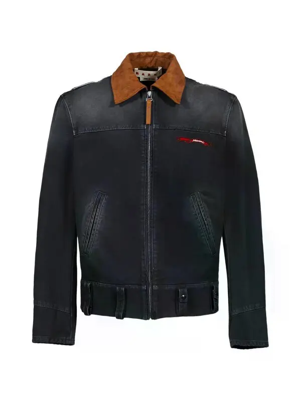 Marni Logo-embroidered Contrast-collar Jacket