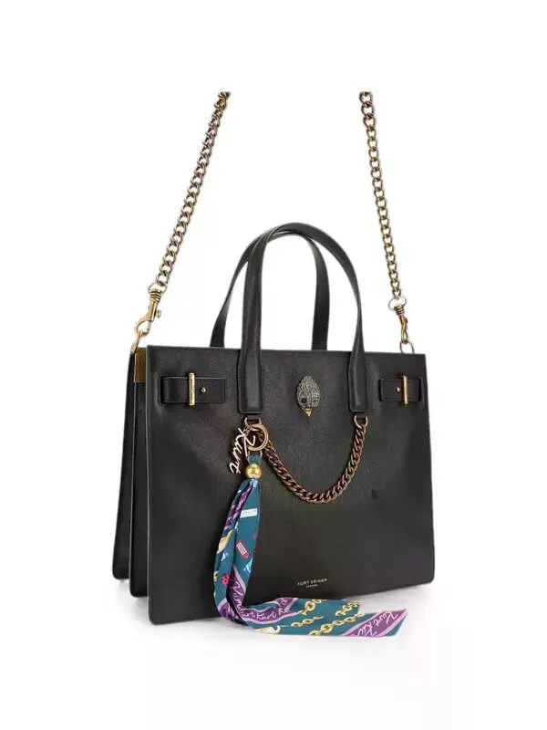 Kurt Geiger Tote Bag With Eagle Embellishment And Scarf Detail - Black