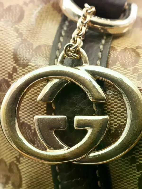 Gucci 2000s Interlocking G Gg Crystal Canvas Tote Bag