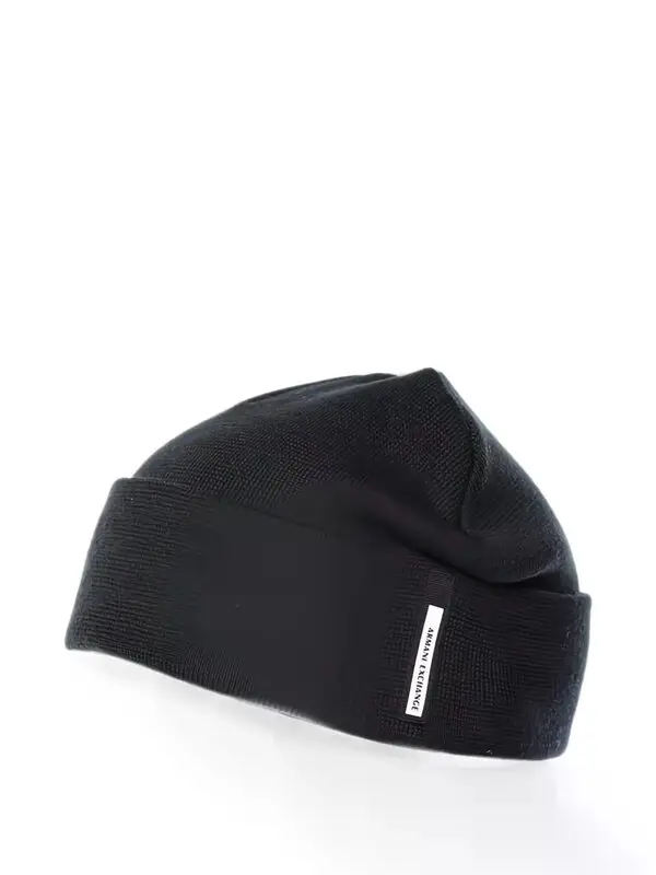 Armani Exchange Fine-knit Turn-up Beanie Hat