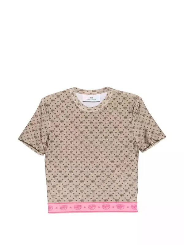 CHIARA FERRAGNI Eyelike-print Cropped T-shirt