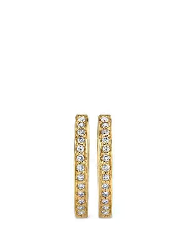 SYDNEY EVAN 14k Yellow Diamond Pavé Huggie Earrings - Gold