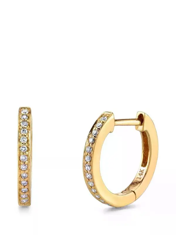 SYDNEY EVAN 14k Yellow Diamond Pavé Huggie Earrings